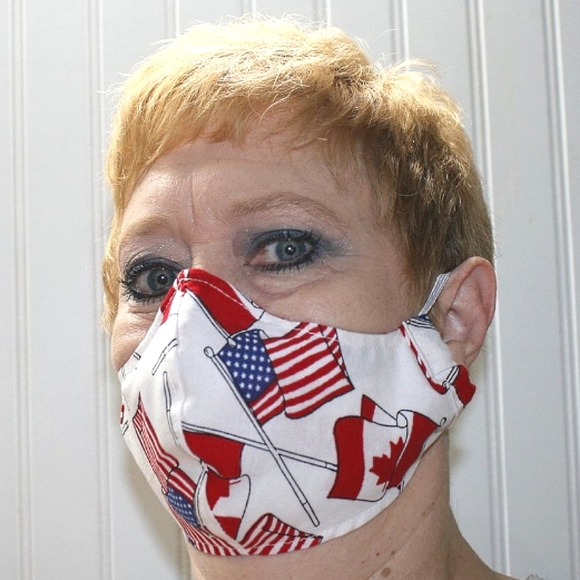 Hand Crafted | Accessories | Handmade Canadian American Flag Face Mask ...